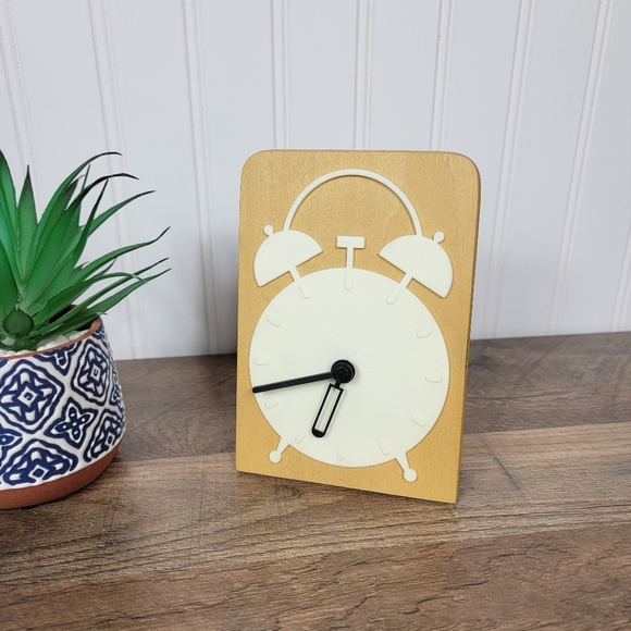 unbranded | Accents | Table Top Wooden Analog Clock | Poshmark